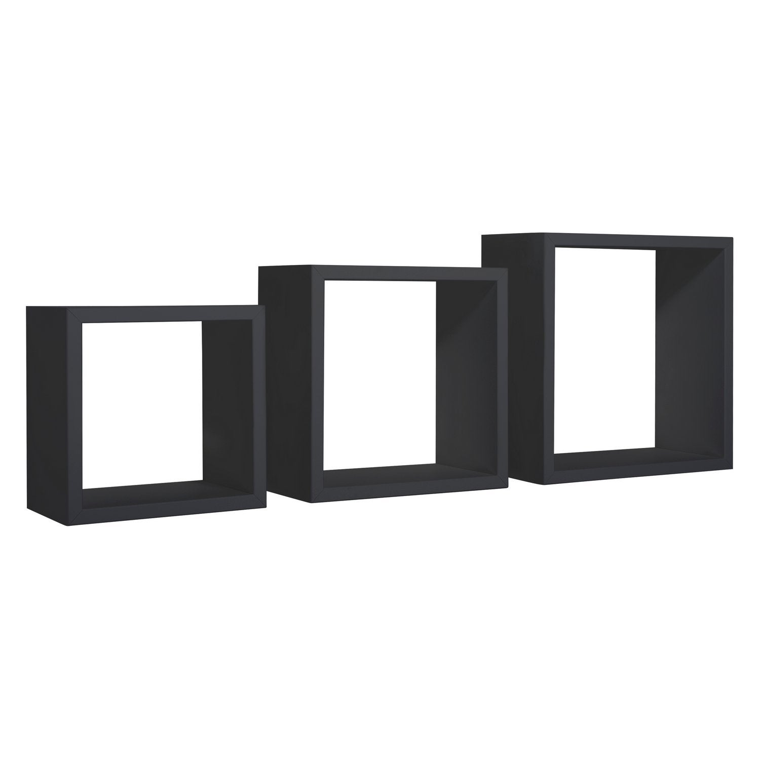 Étagères cubiques murales Lot de 3 cubes modulaires Noir mod. InCubo ...