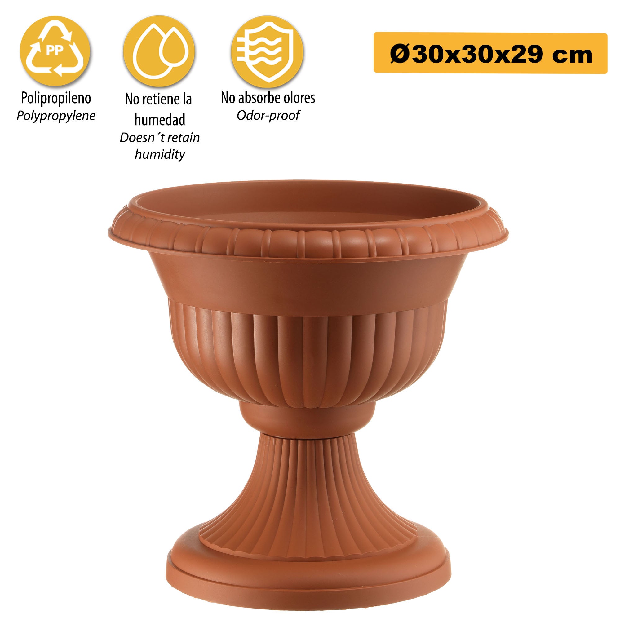 Art Plast Zeus Pot de Fleurs avec Support, Terre cuite | Leroy Merlin