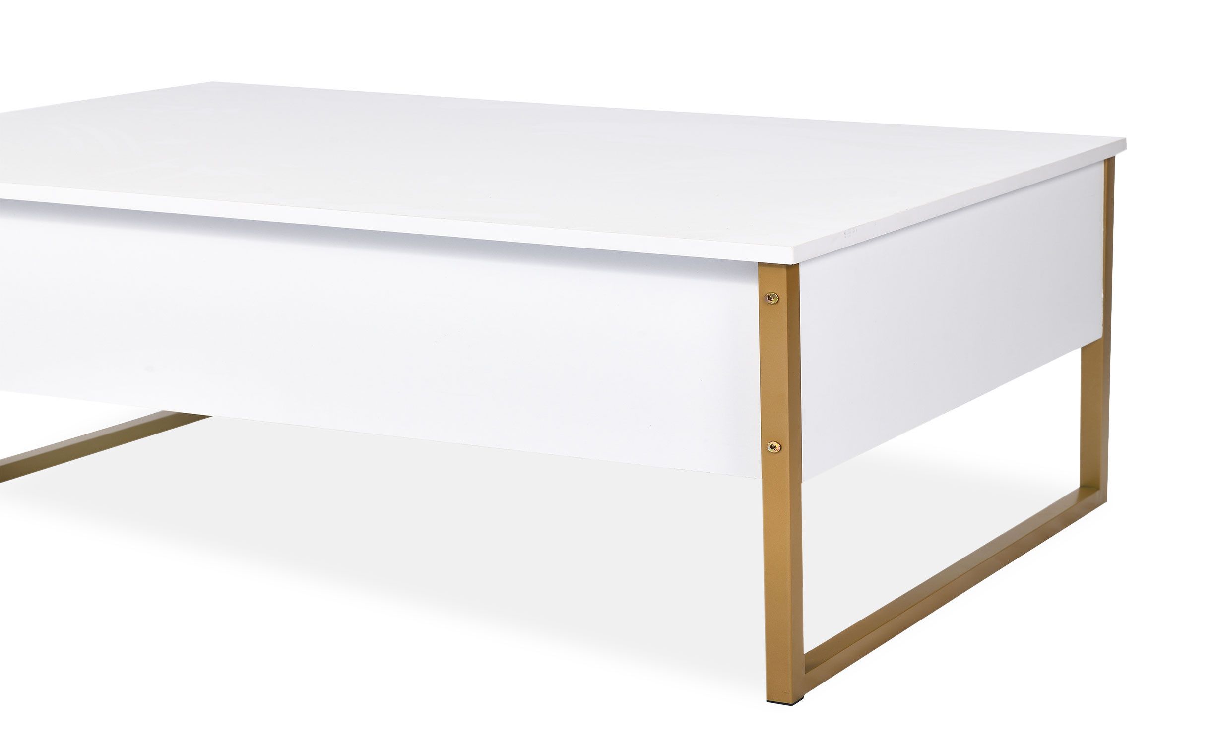 Table basse moderne Valmain 60x90cm Blanc et Métal Or | Leroy Merlin