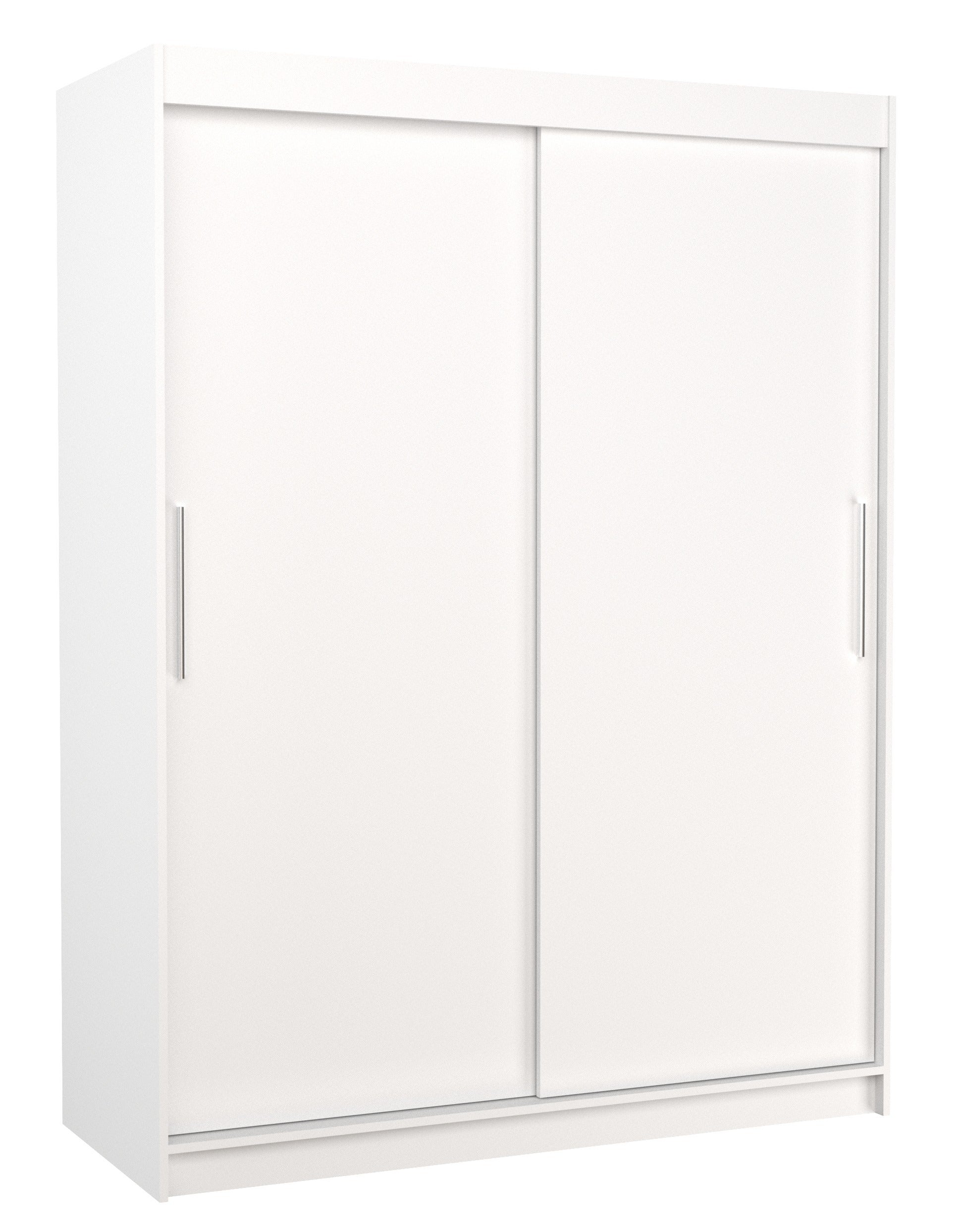 Armoire de chambre à coucher blanche 2 portes coulissantes Douva 150cm ...