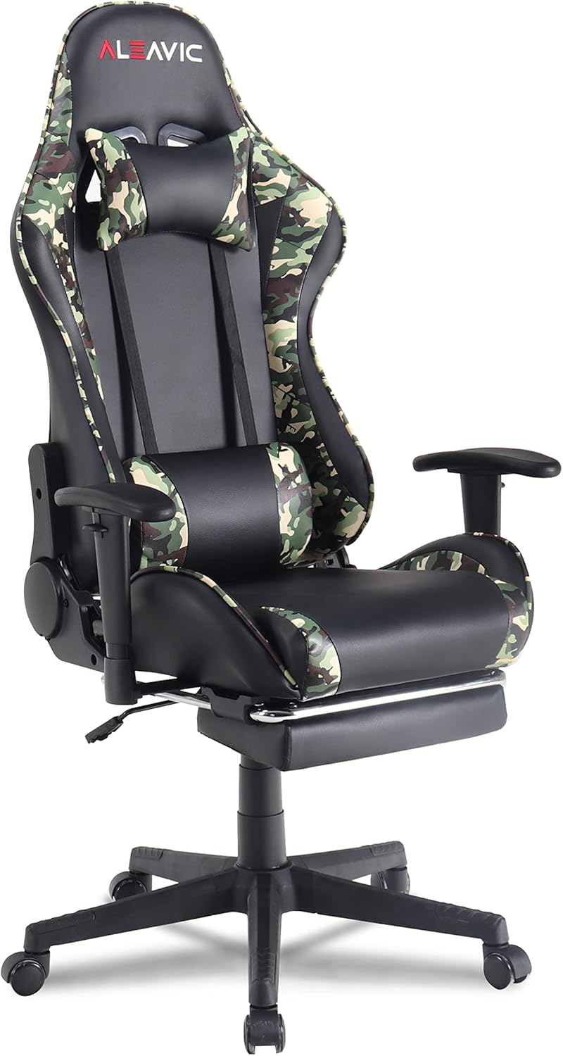 Chaise Gaming Fauteuil Gamer avec Repose-Pieds Chaise de Bureau ...