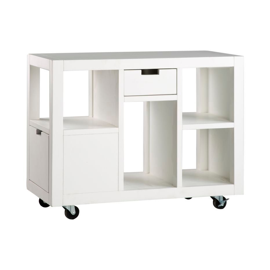 Evoiss meuble d'appoint à roulettes laqué en blanc | Leroy Merlin