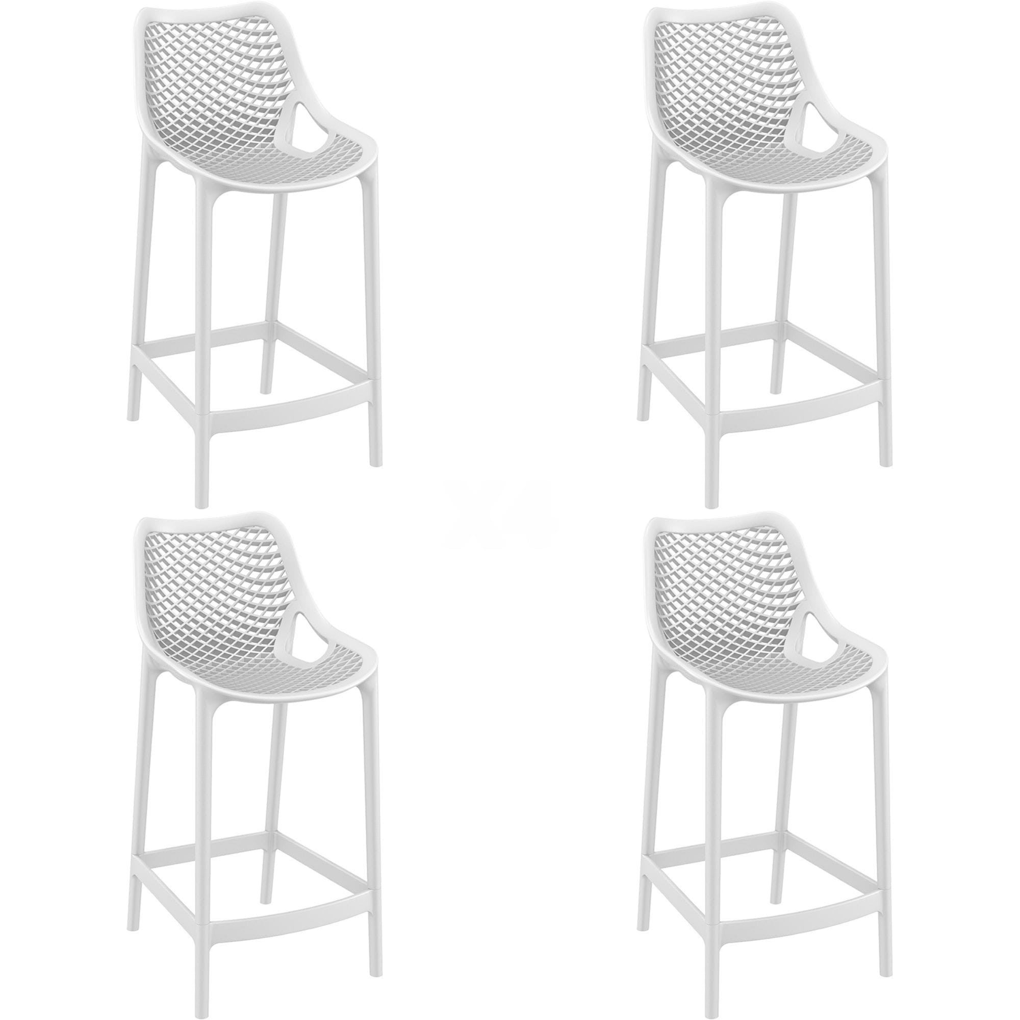 Garbar GRID Set 4 Taburete Alto Interior, Exterior Rojo | Leroy Merlin