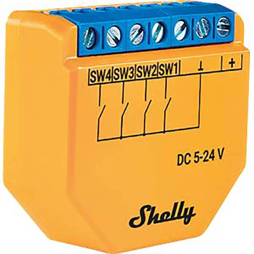 Shelly Shelly Plus I4 DC Module scénarios Wi-Fi, Bluetooth | Leroy Merlin
