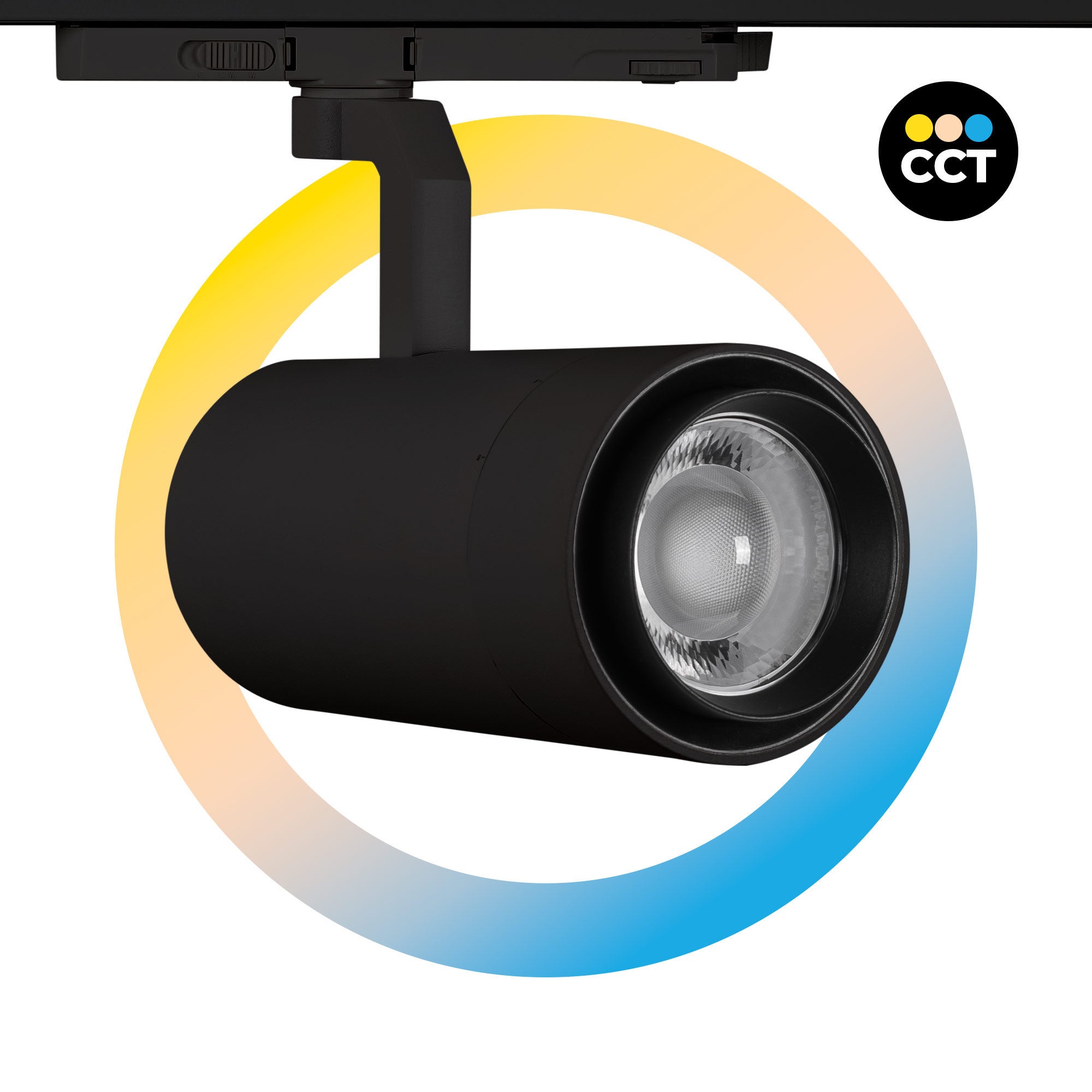 Projecteur LED pour rail triphasé 35W CCT - ZOOM 20º- 60º - CRI 90 ...