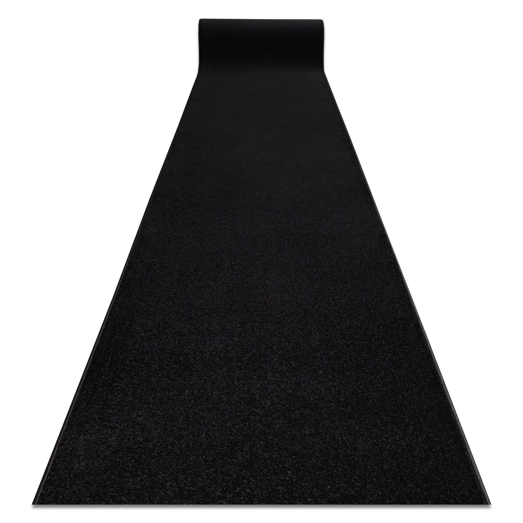 Tapis De Couloir Karmel Plaine Une Couleur Noir 80 Cm 80x720 Cm