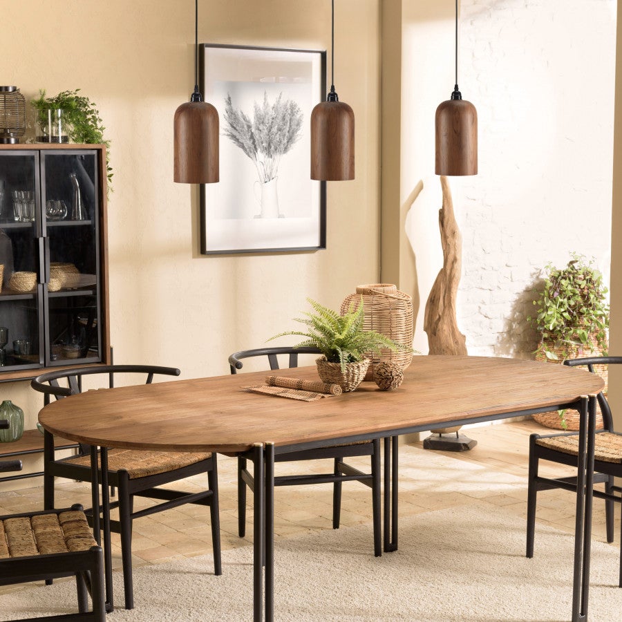 ALIDA - Suspension forme allongée 15x15cm en bois de teck recyclé ...