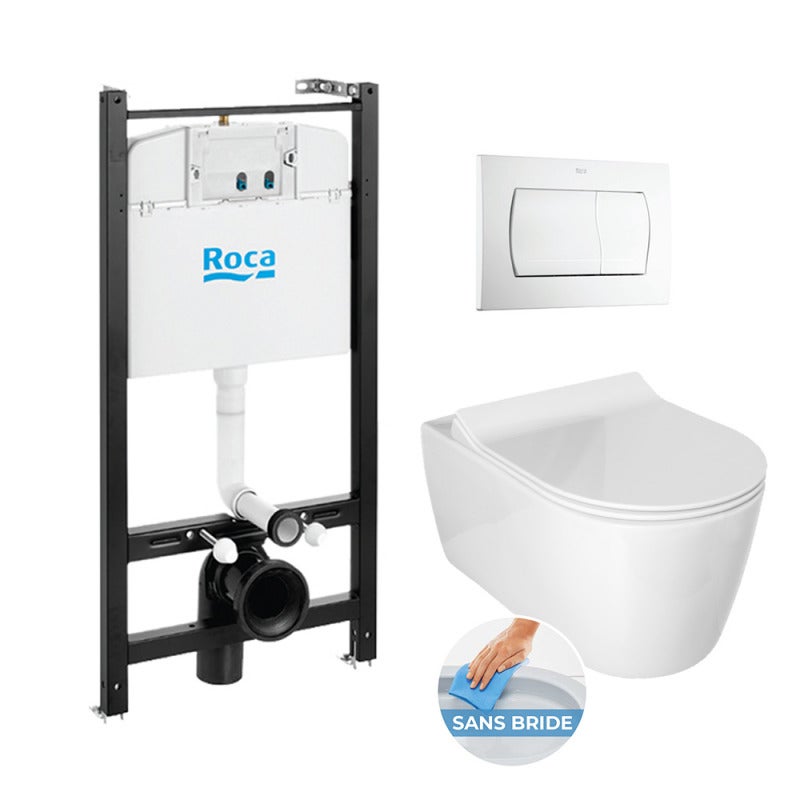 Pack Bâti-support ACTIVE + WC sans bride Idevit Alfa + abattant ultra ...