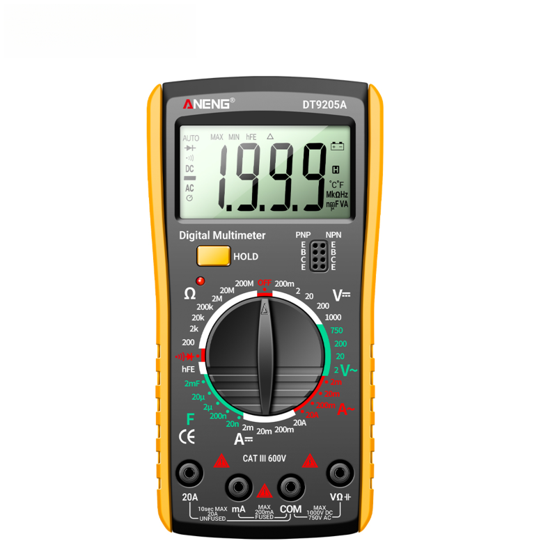 ANENG DT9205A Multimeter 1999 Counts Digital True RMS Professional AC ...
