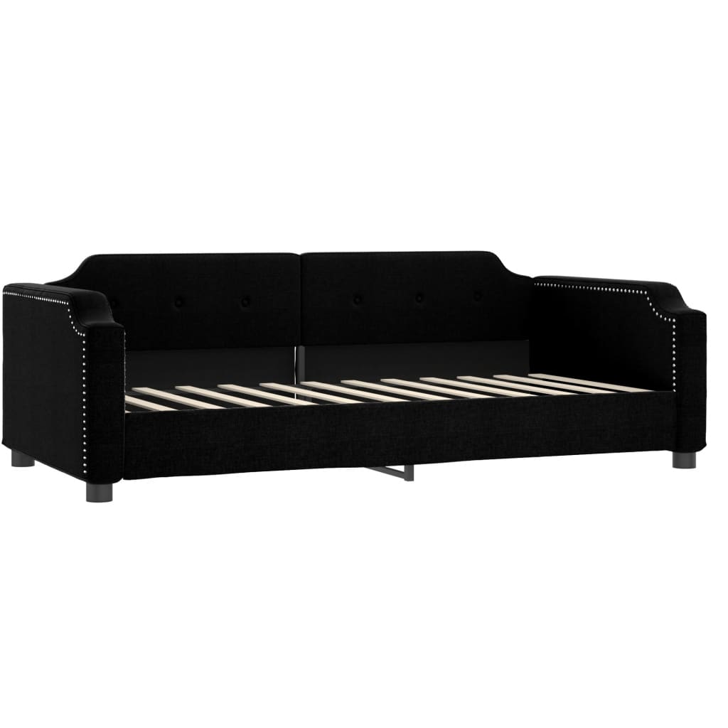 Lit simple | Lit adulte | Lit de repos sans matelas noir 100x200 cm ...