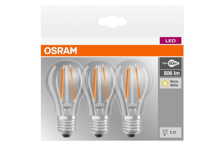 Osram - led retrofit classic a 60 6.5w/840 220-240v fil e27 box of 3 pcs - 4058075819535 | Leroy ...
