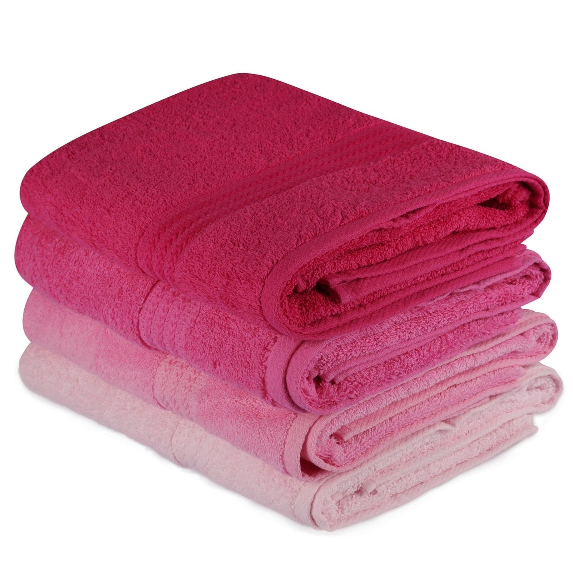 Serviettes de bain (4 pièces) Pink claire, rose, rose bâton, fuchsia ...