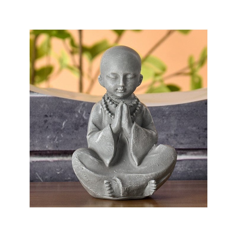 Statuette en résine Bonze en méditation - Gris clair - H 12 cm | Leroy ...