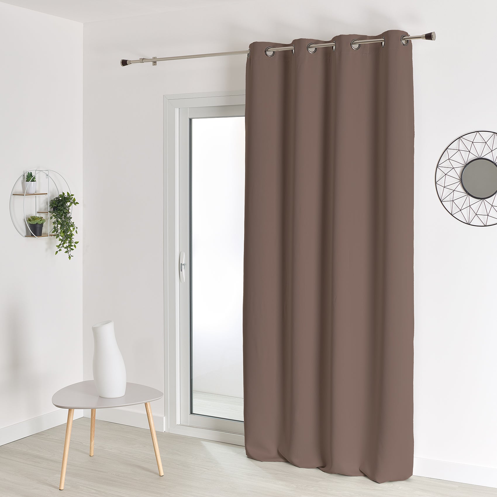 Rideau thermique occultant doublure molletonné - Taupe - 135x260 cm ...