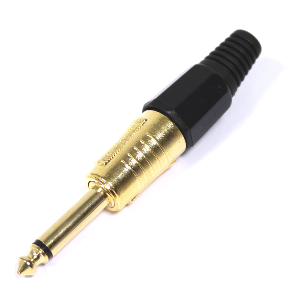 Conector de audio jack 6.3mm macho mono metal HQ dorado | Leroy Merlin