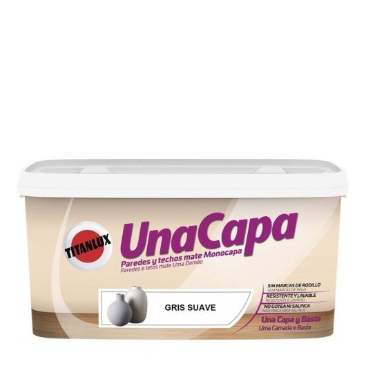 PINTURA PLASTICA UNA CAPA MATE MARCA TITAN | Leroy Merlin