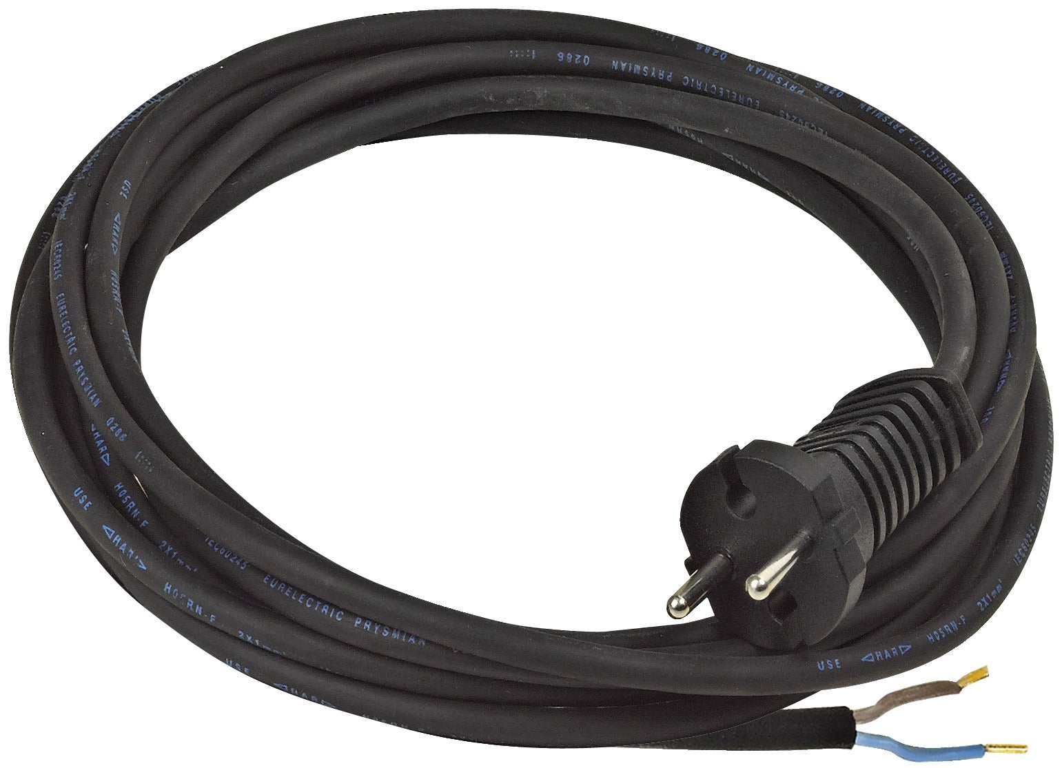 Rallonge électrique avec une extrémité aux fils dénudés H07RN-F 2X1,5 ...