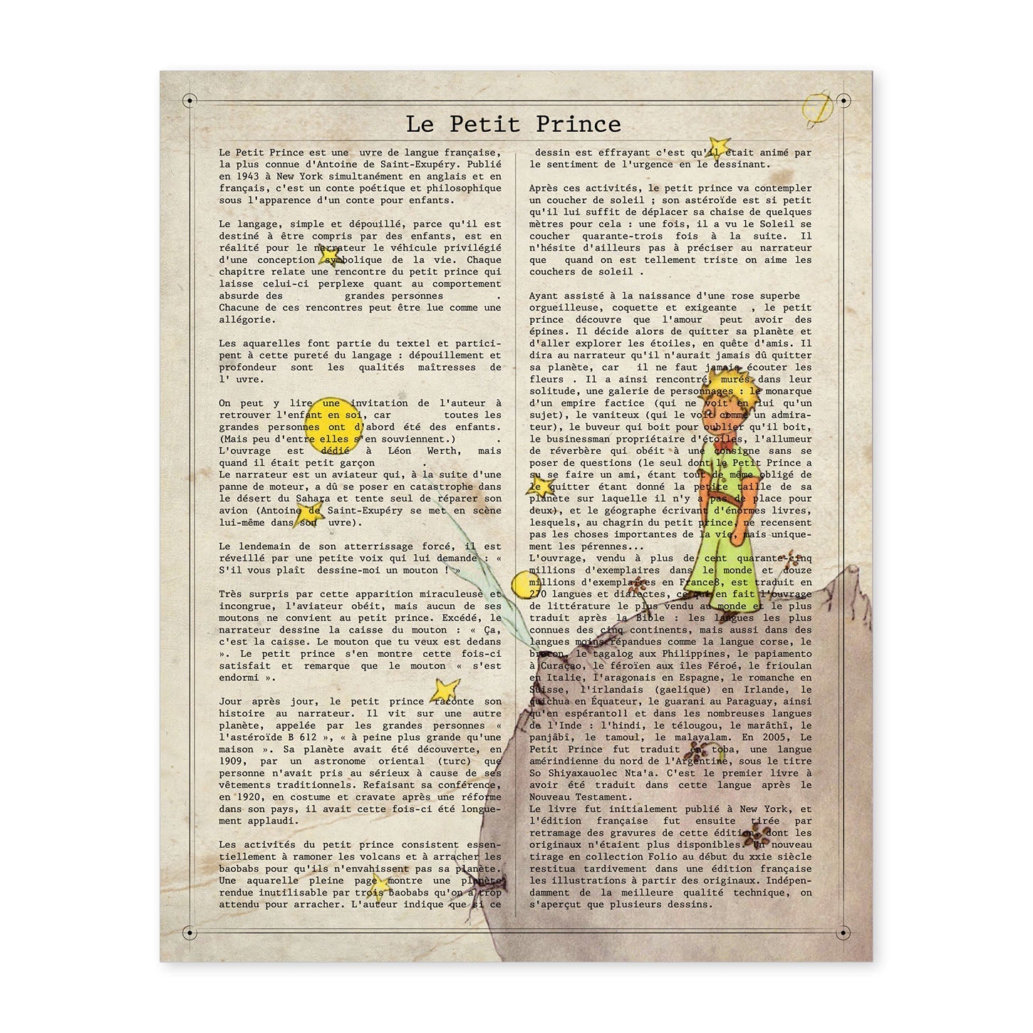 Poster Del Principito Para Ninos Pequenos. Lamina De Principito Portada ...