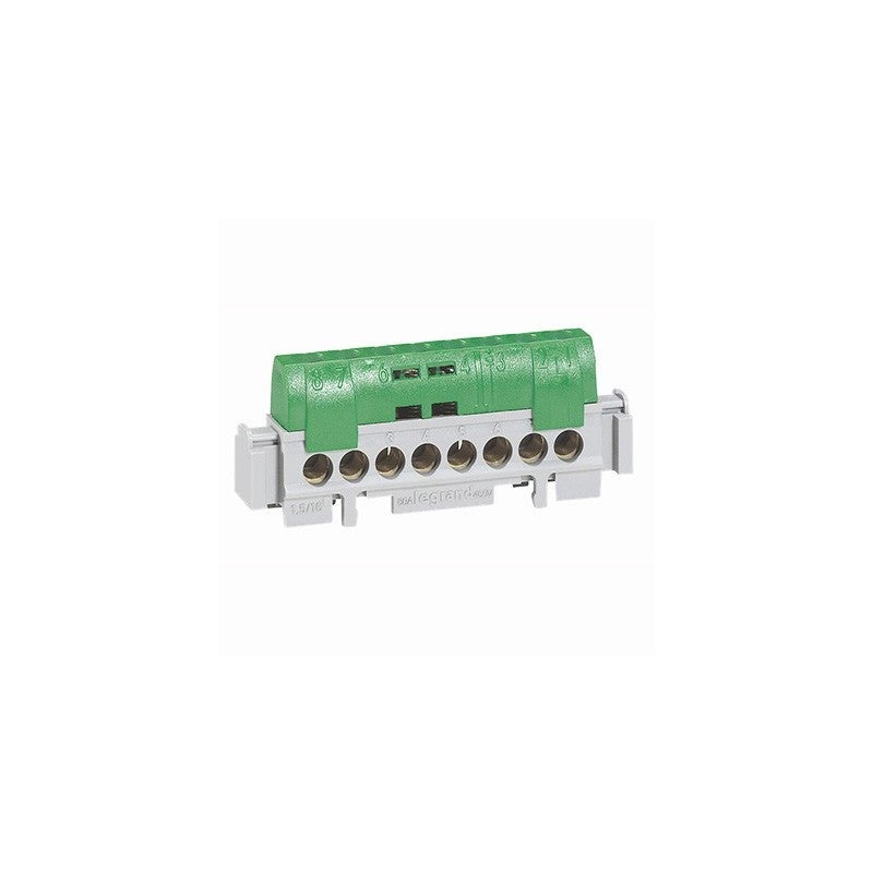 Legrand 004832 - Regleta de distribución IP 2X - tierra - verde - L 75 ...