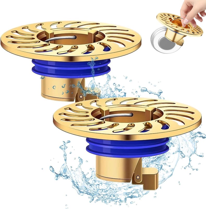 Siphon de sol anti-odeurs, filtre à cheveux de douche + bouchon de ...