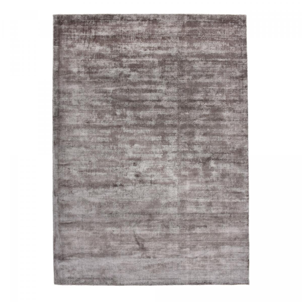 Tapis salon 200x300 fait à la main en viscose marron rectangle motif ...
