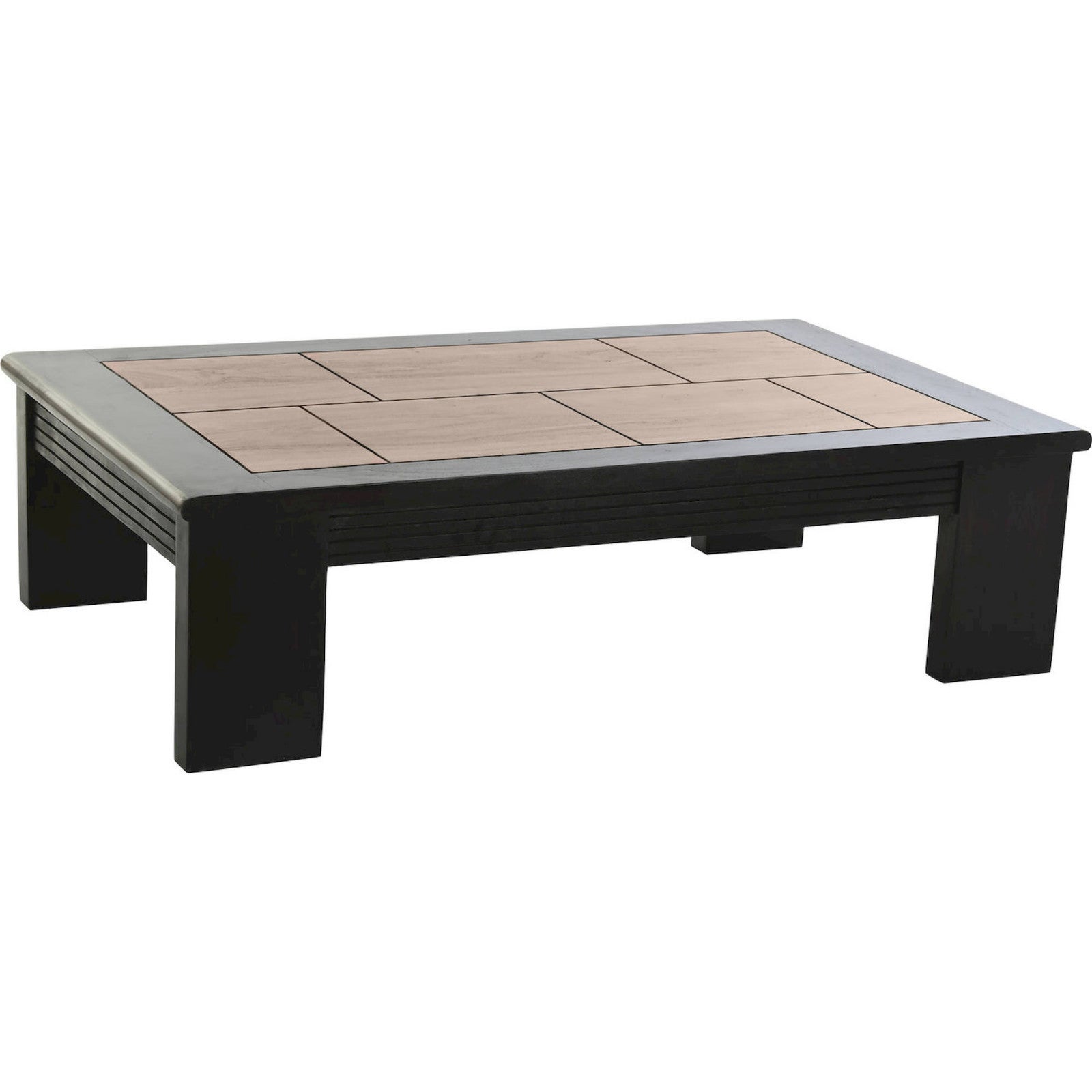 Table basse acacia noir élégante et design 100 x 60 x 30 cm Noir ...