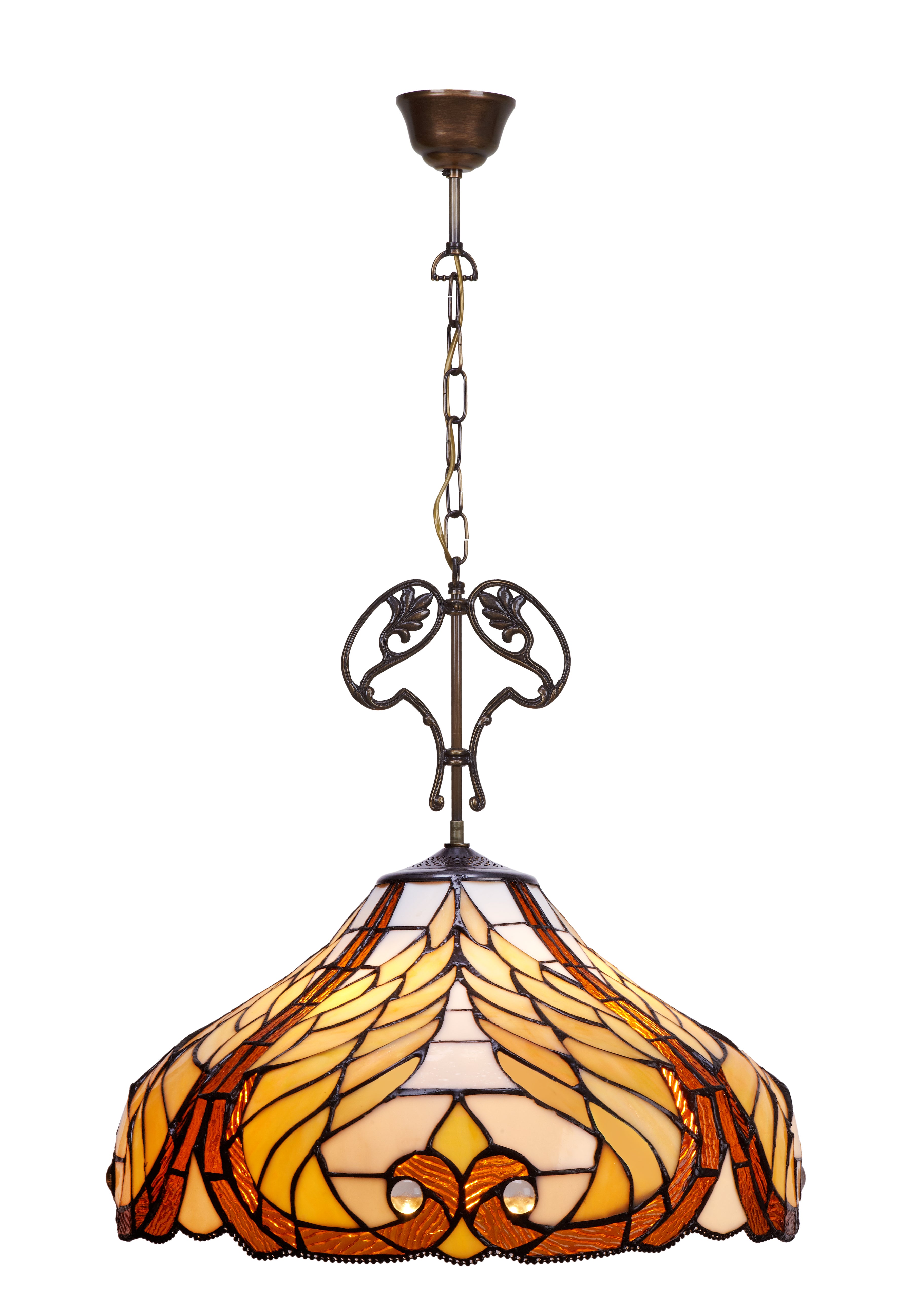 Lampe à suspension avec ornement en fonte Tiffany Série Dalí D-45cm ...