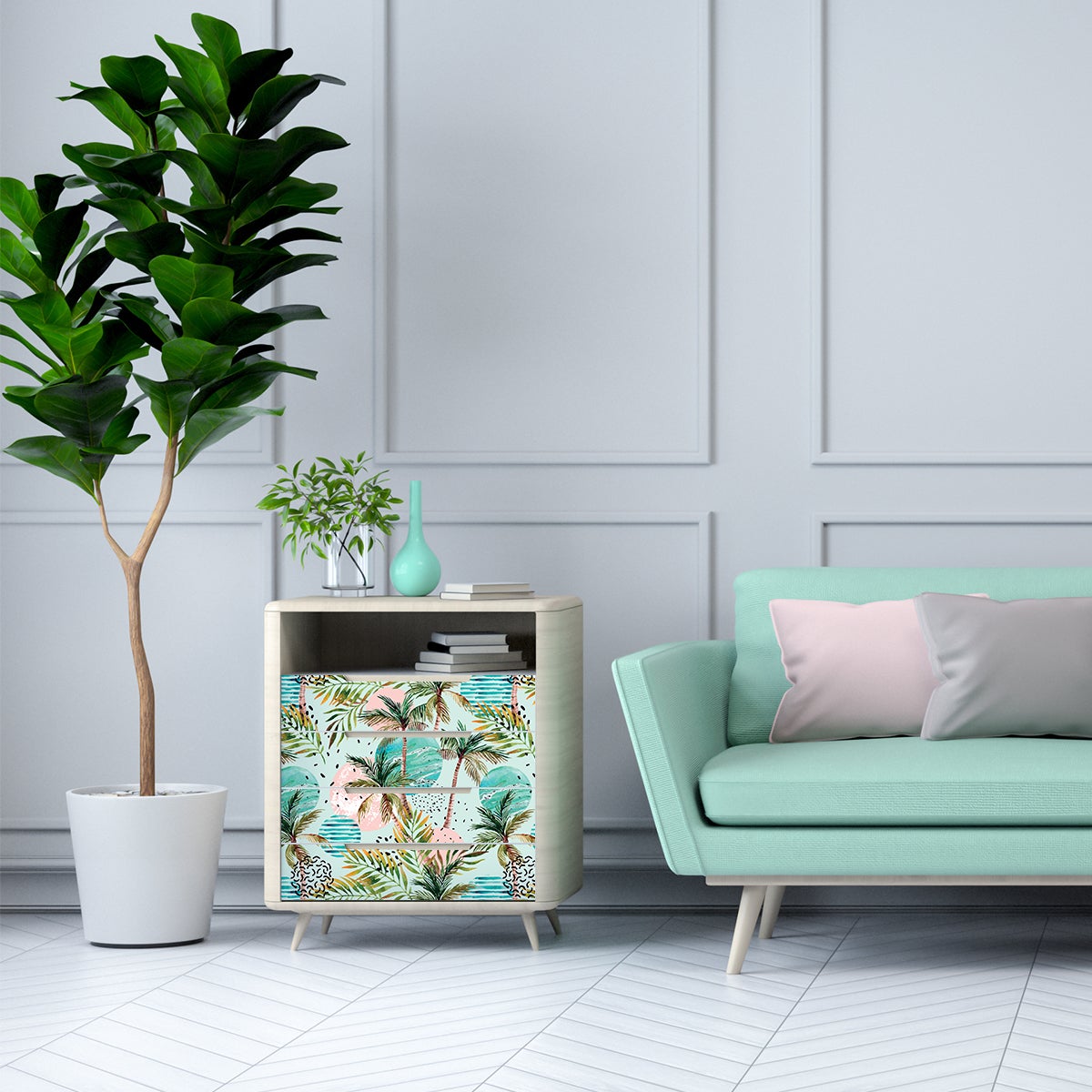 Sticker meuble tropical Tubuai 60 x 90 cm | Leroy Merlin