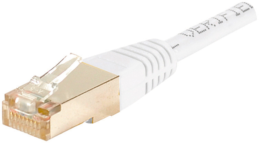 Câble ethernet cat 5e 0.30m blindé blanc CONECTICPLUS | Leroy Merlin