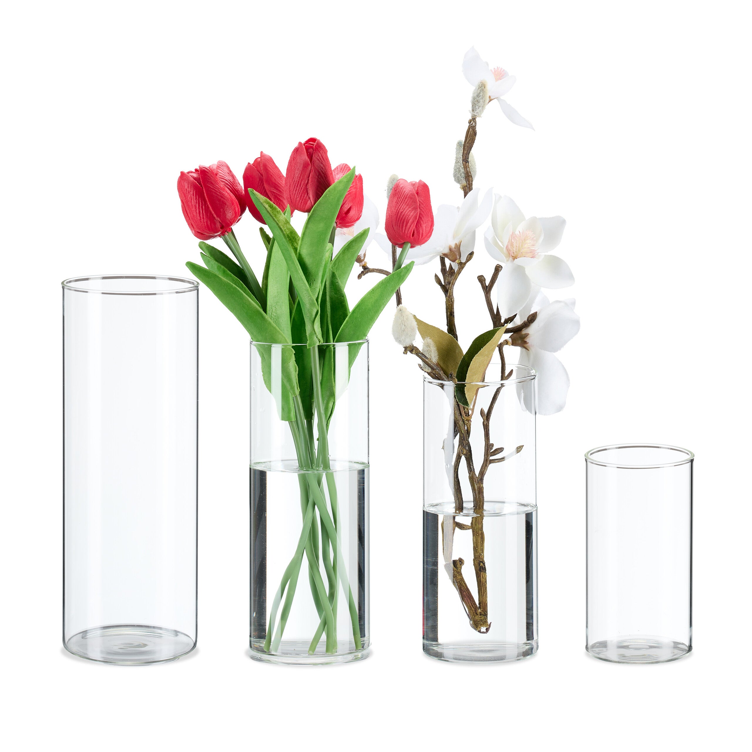 Relaxdays Vase décoratif, lot de 4 vases en différentes tailles, pour ...