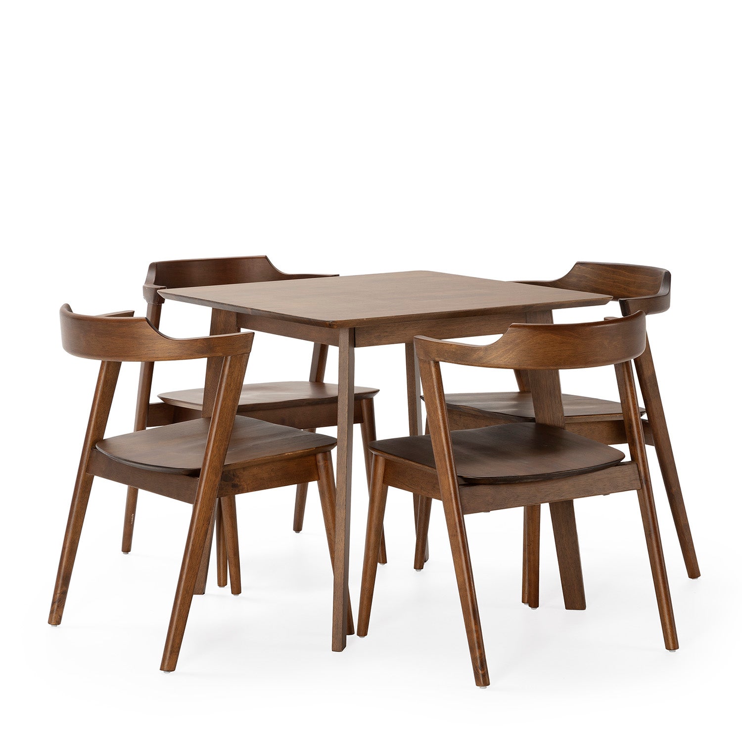 Ensemble table 80x80 cm et 4 chaises de salle à manger Venus Noyer ...