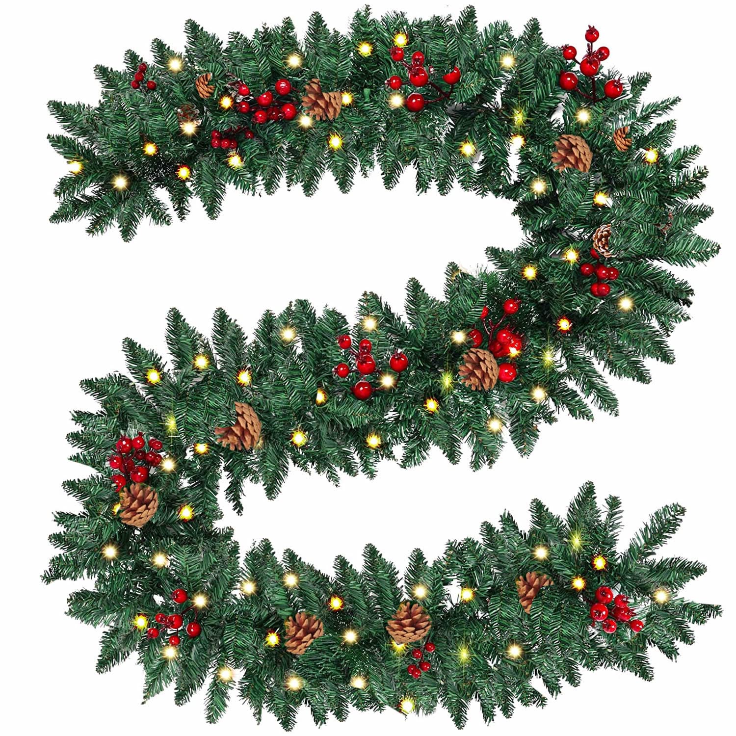 Canne de pin rouge pointue, avec décoration de Noël en canne lumineuse ...