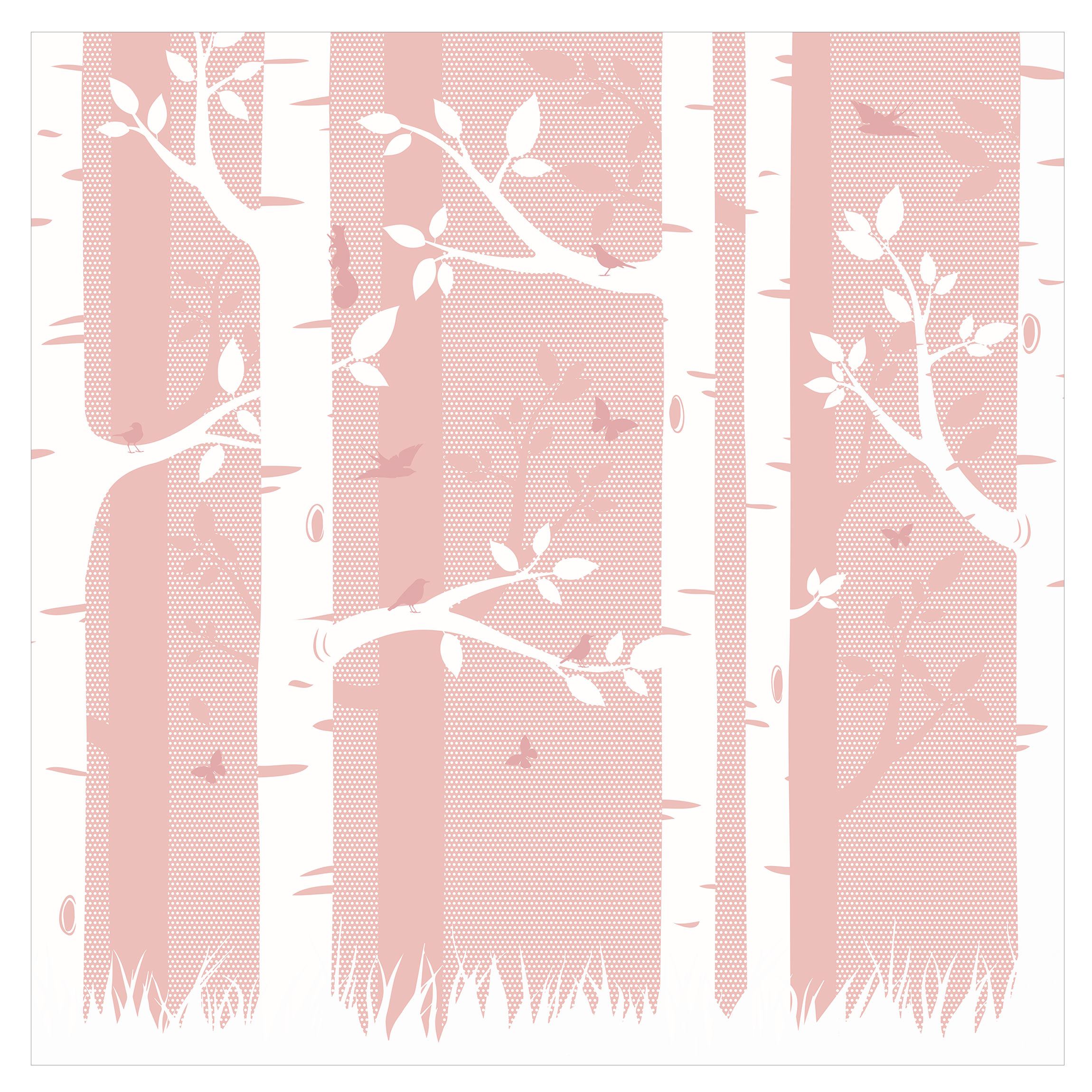 Papier peint panoramique nature forêt animaux papillons et oiseaux 98 ...
