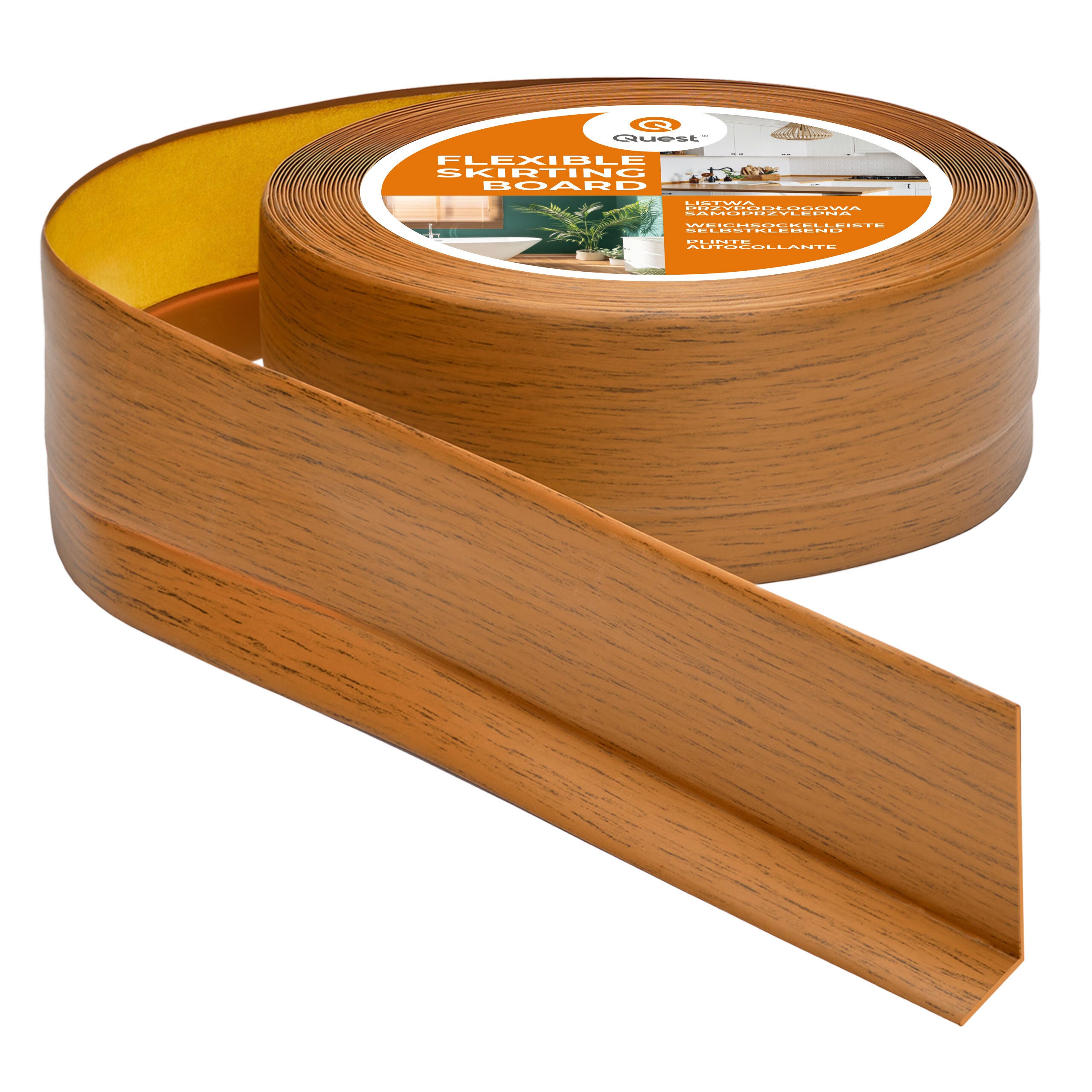 Rodapié PVC blando adhesivo50x20 mm - flexible, pared y suelo, 25 m ...