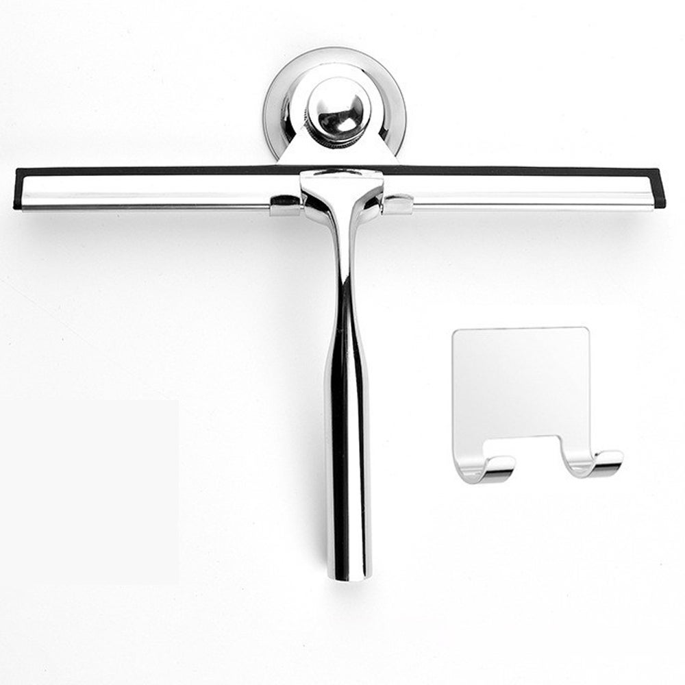 Raclette de douche en acier inoxydable avec support mural, 25,4 x 16,5 ...