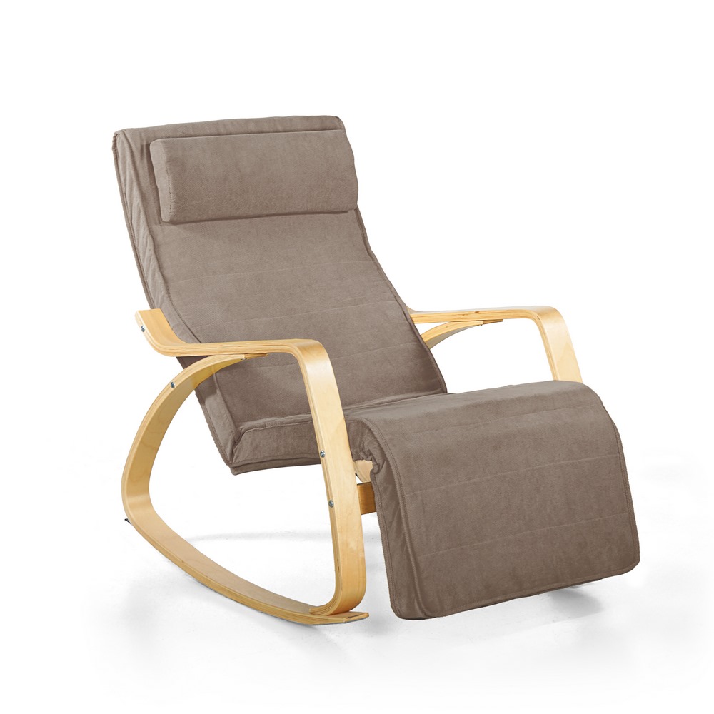 Rocking chair rembourré marron 67x91x110-130 cm | Leroy Merlin