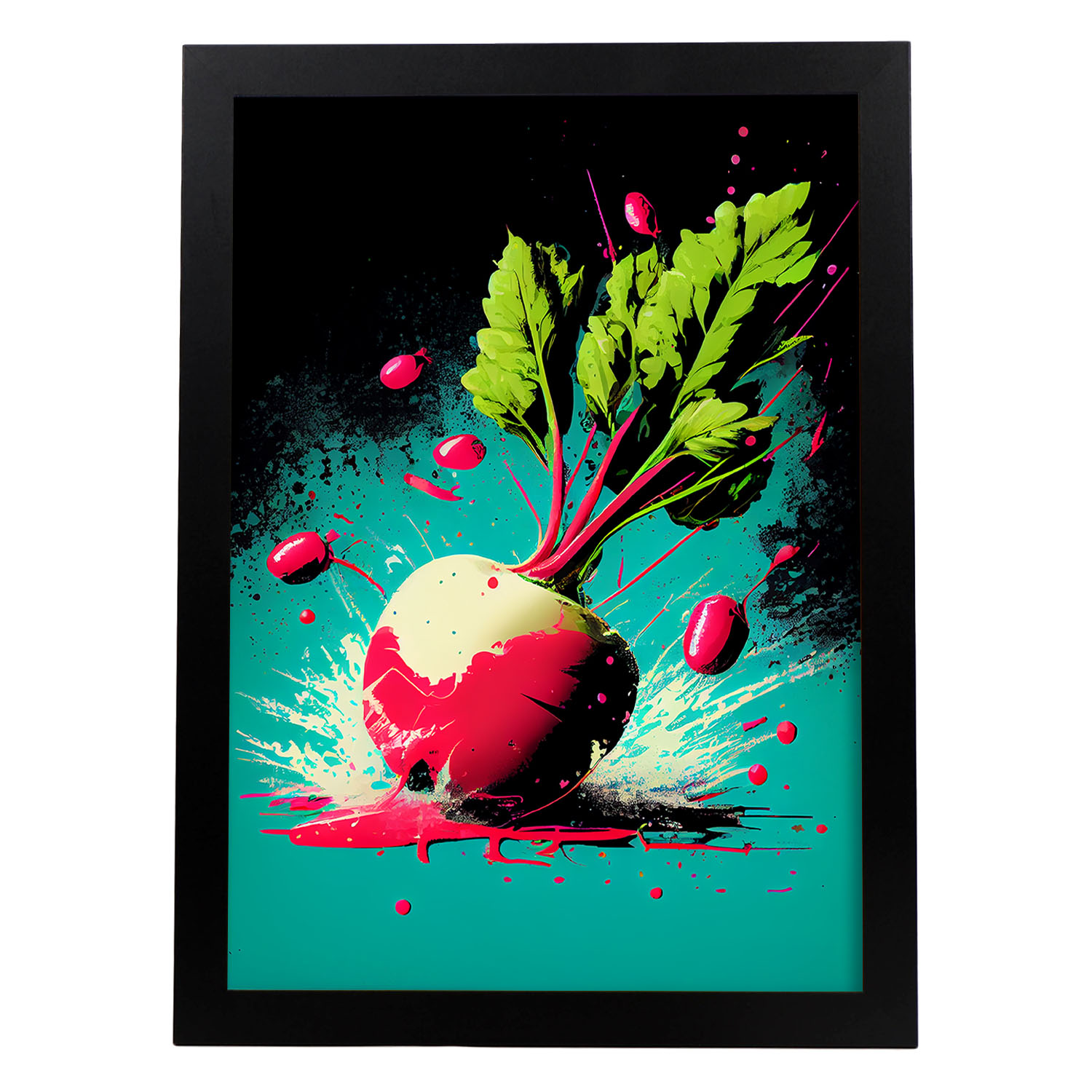 Un Radis Affiche Colorée De Légumes Et De Fruits Illustration Mur Pop ...