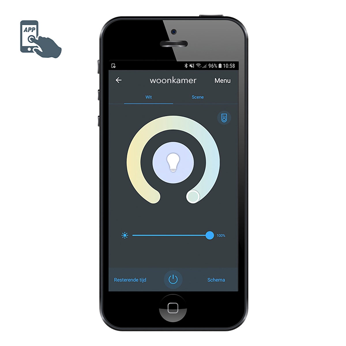 Lámpara colgante inteligente de acero con pantalla blanca de 35 cm con ...