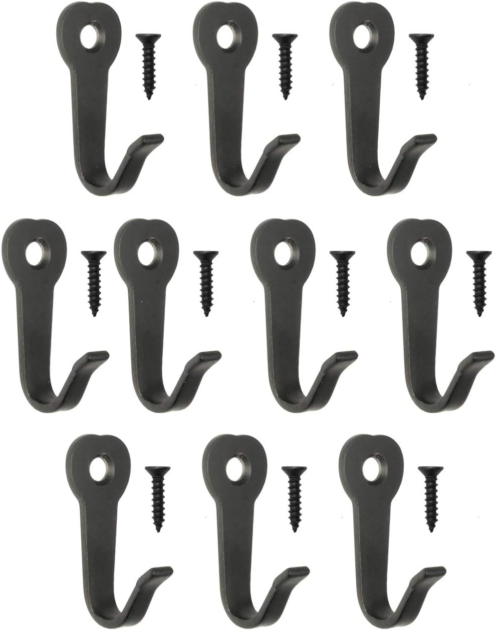 40 x 22 mm - Noir - Lot de 10 crochets classiques en fer - Crochets en ...