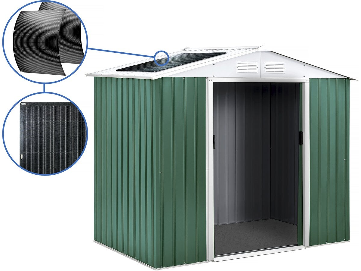 Capanno da giardino in metallo - "Rosas " - 2,71 m² con pannelli solari ...