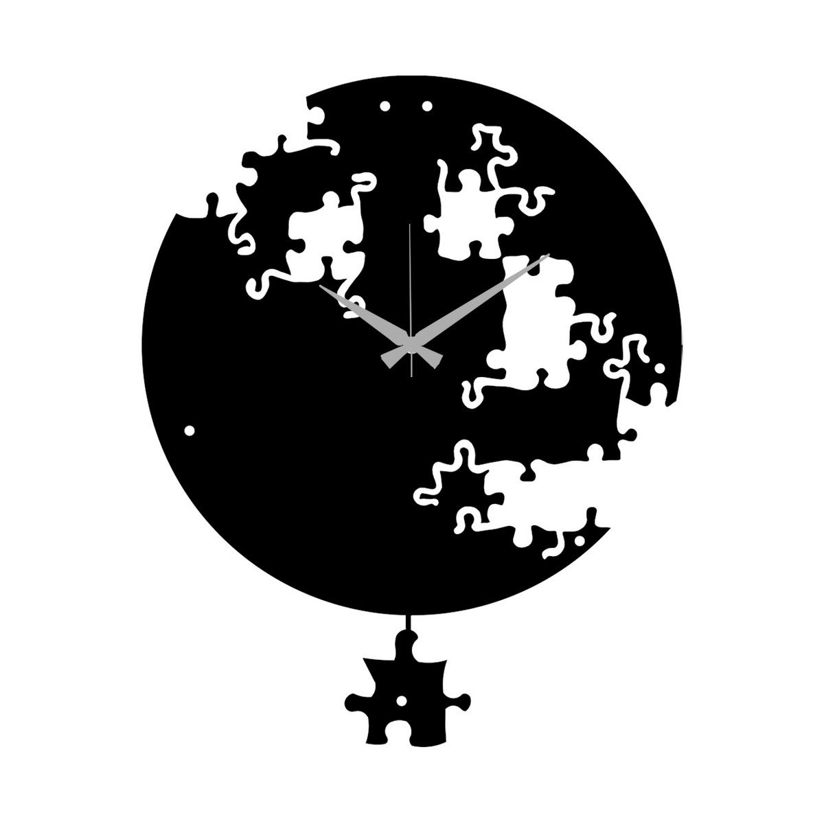 Reloj de Pared Puzzle, Metal, Negro, EPIKASA | Leroy Merlin