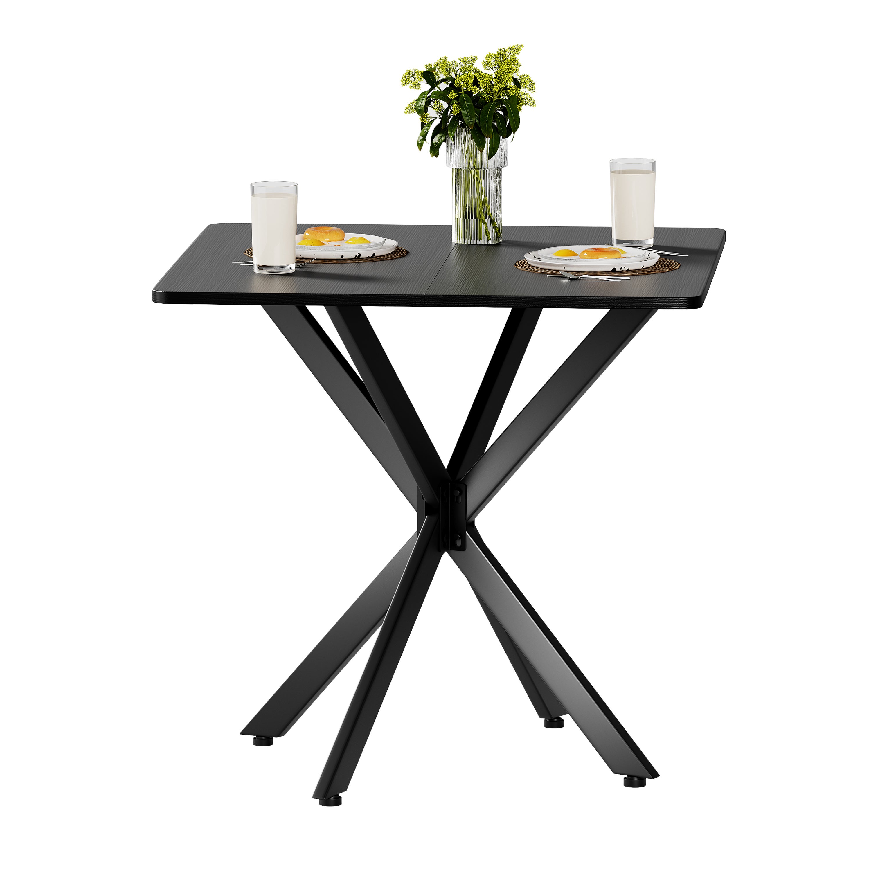 Mesa auxiliar cuadrada con base en forma de X, tablero de partículas y ...