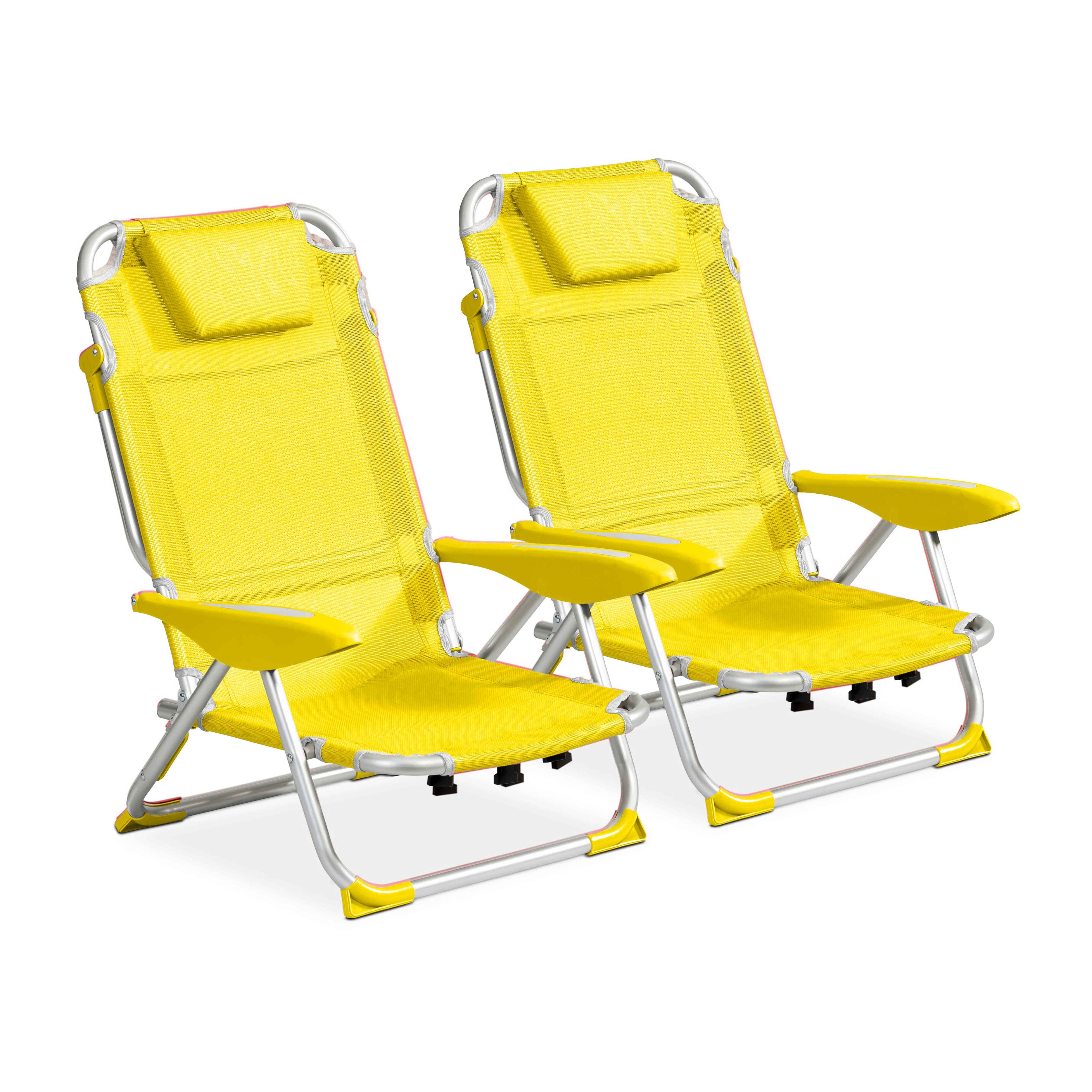 Juego de 2 sillones de playa plegables amarillo | Leroy Merlin