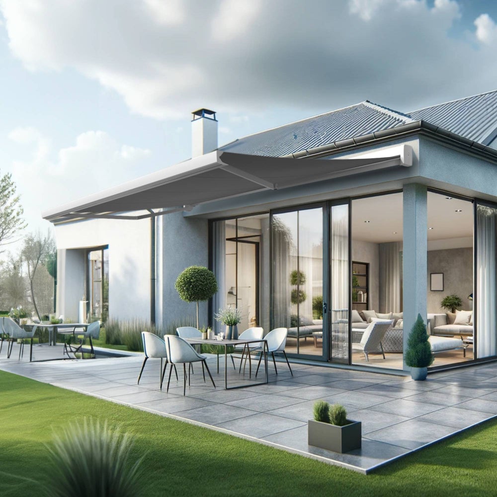 Store banne coffre AMURI 4.80 x 3.50m (Motorisé à interrupteur ...