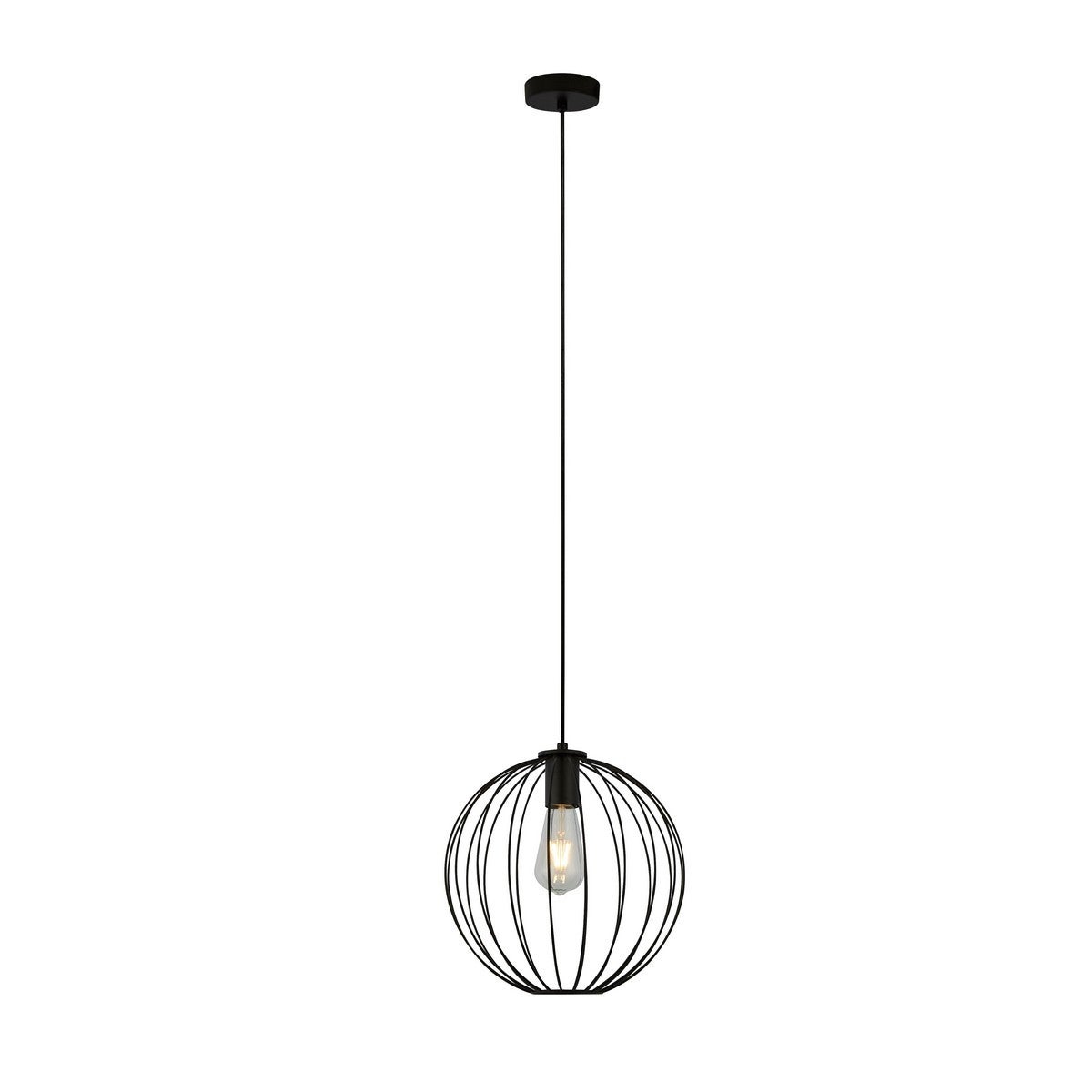 Rondo Suspension 1L métal filaire noir E27 60w diamètre 30cm | Leroy Merlin