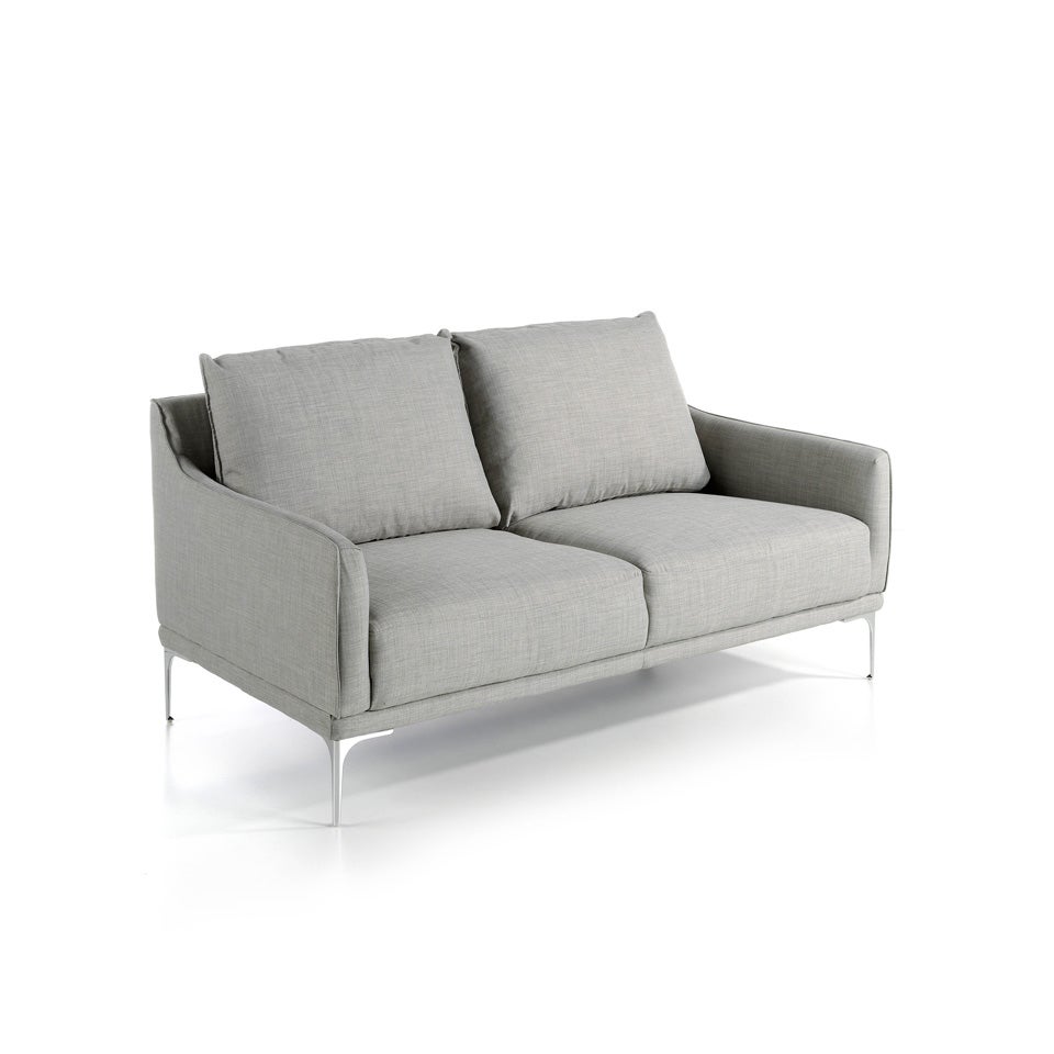Canapé 2 places rembourré en tissu avec pieds en acier chromé 173 x 95 ...