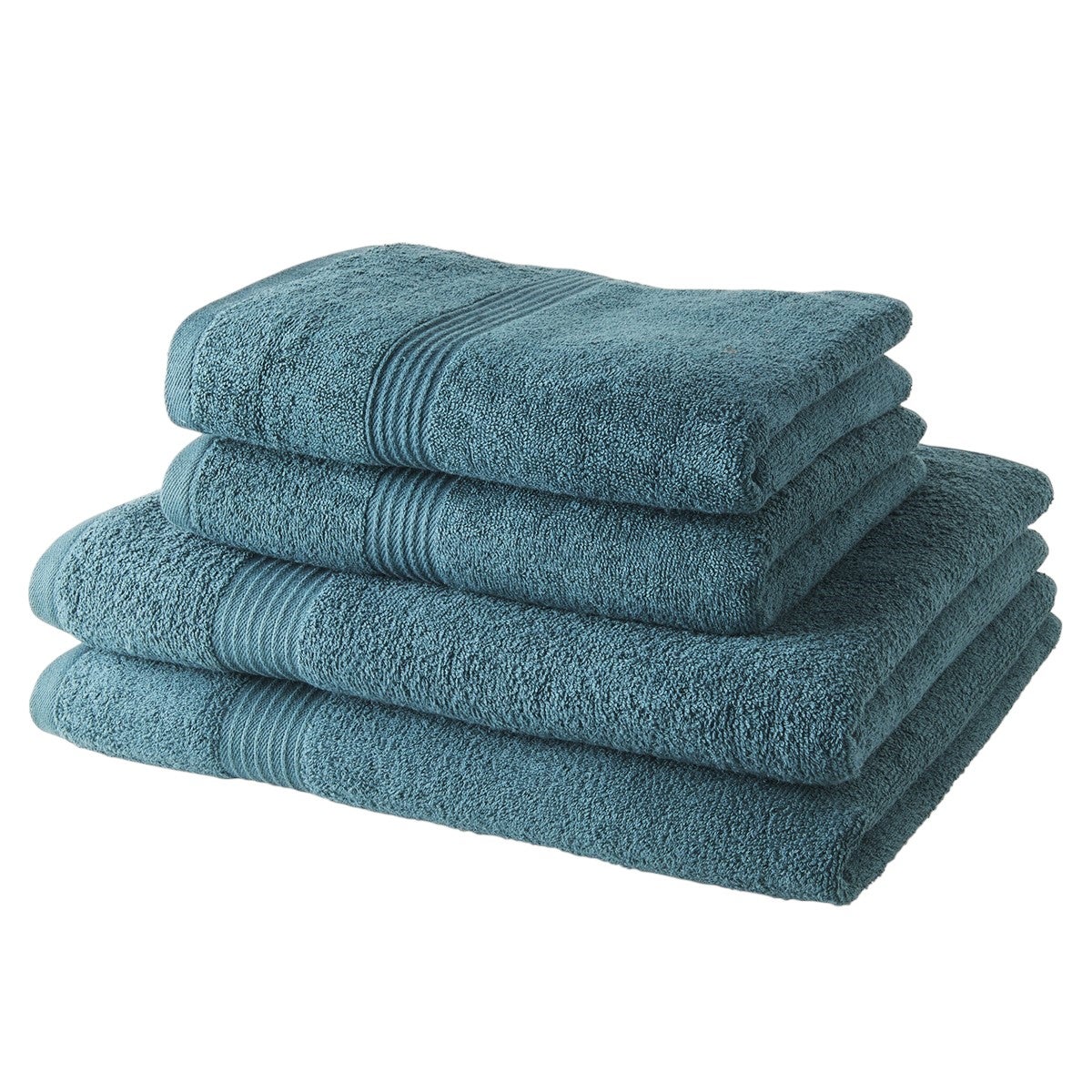 Lot de 2 serviettes de toilettes et 2 draps de bain coton uni ESSENTIAL ...