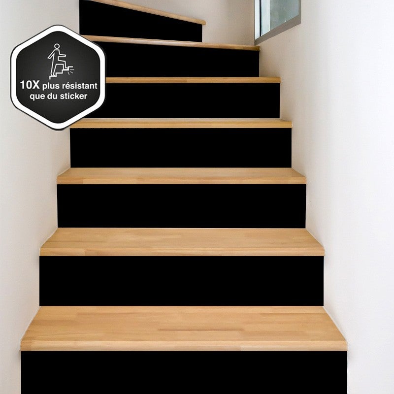 Lot de 5 contremarches adhésives en PVC - Noir - 99deco - 15 x 100 cm ...