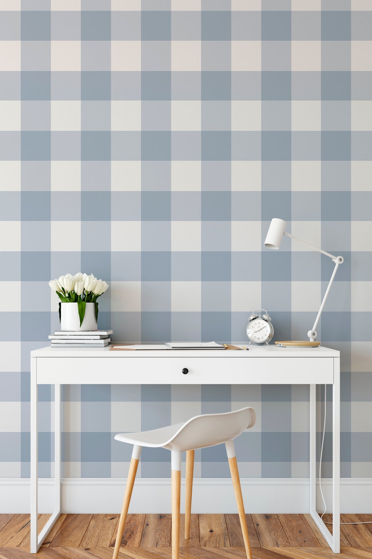 Papier peint Vichy Bleu | Leroy Merlin