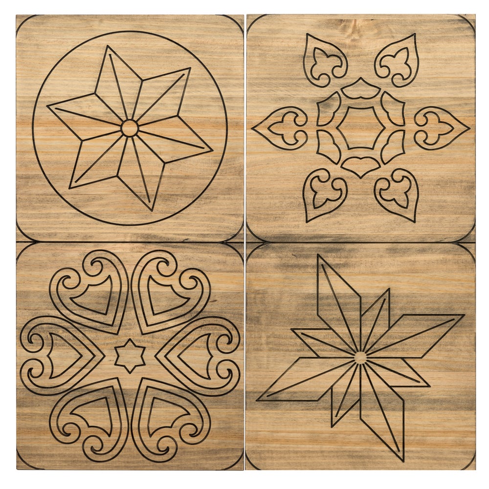 Tableau Decor en bois massif. Mosaïque 2 panneaux 80x80 – D3+D4 | Leroy ...